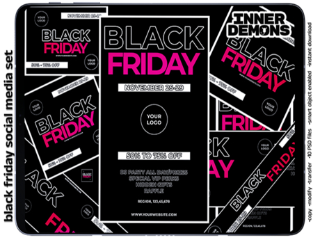 Second Life Marketplace - {ID} Black Friday Social Media Set
